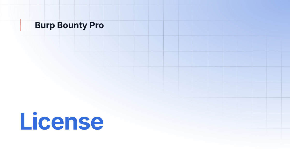 License | Burp Bounty Pro